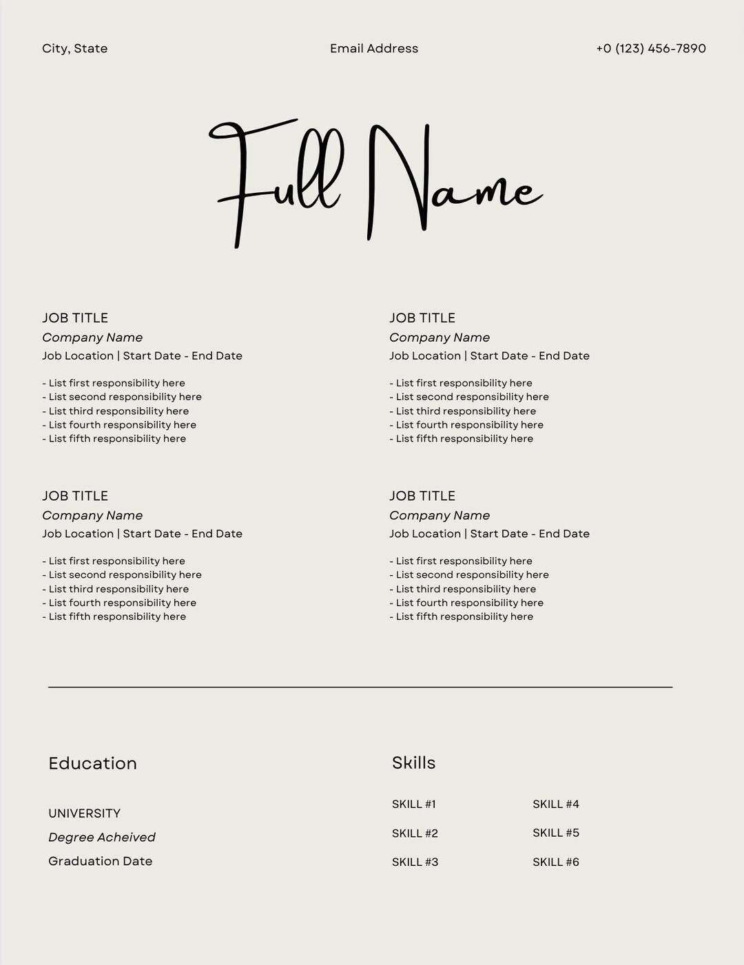 Manifest Your Dream Job Resume + Cover Letter Canva Template - Etsy