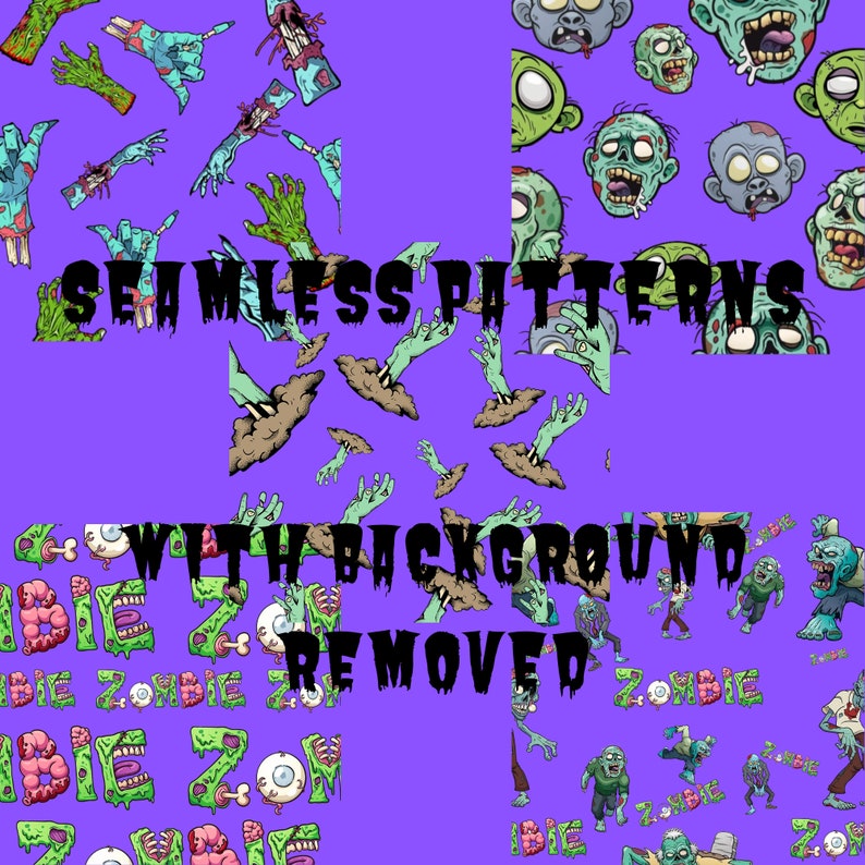 Undead Odyssey: Seamless Zombie Patterns Unleashed - Etsy
