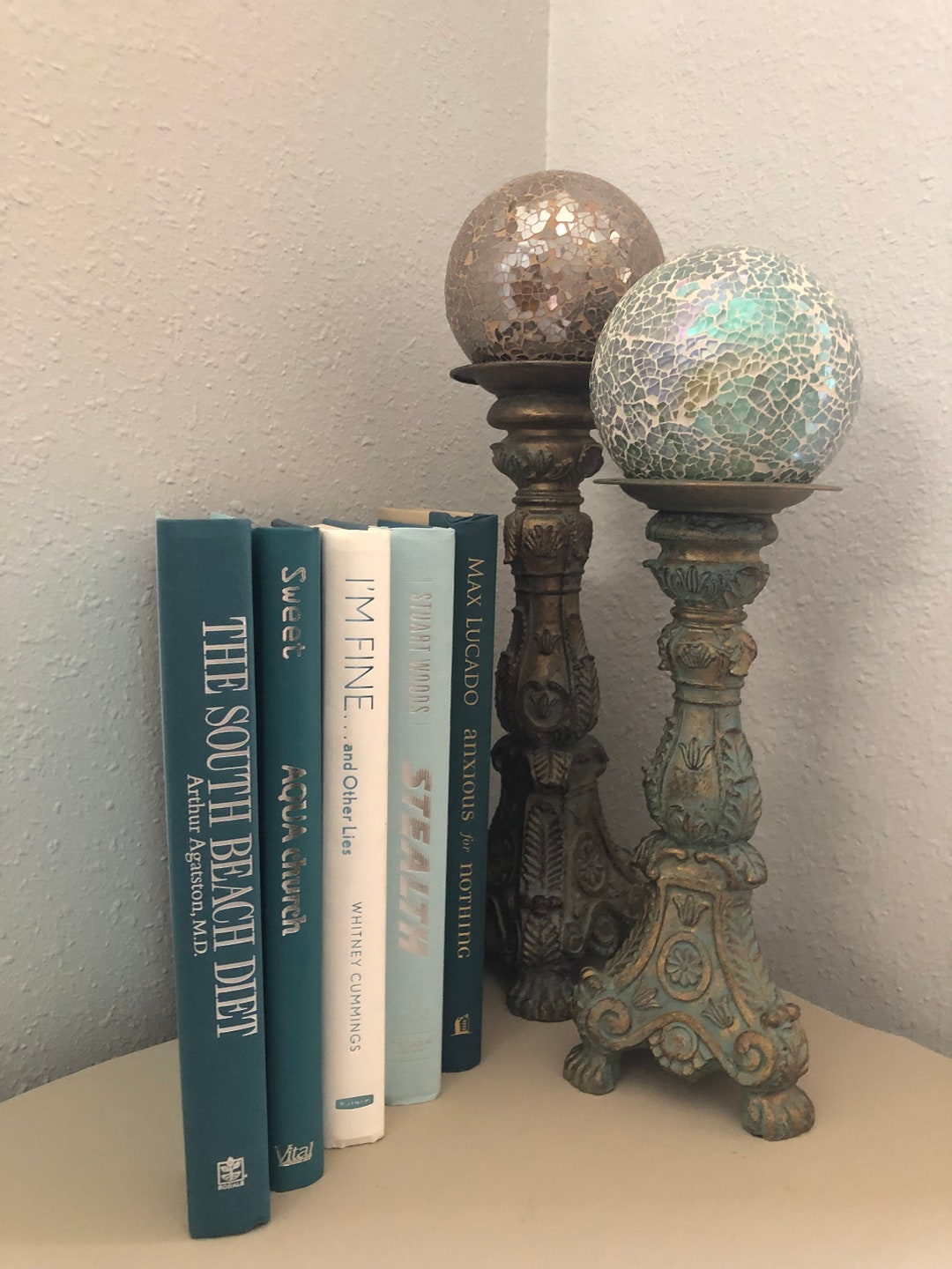 Hard Cover Book Stack, Bookshelf Props, Table Decor, Ombré Book Bundle ...