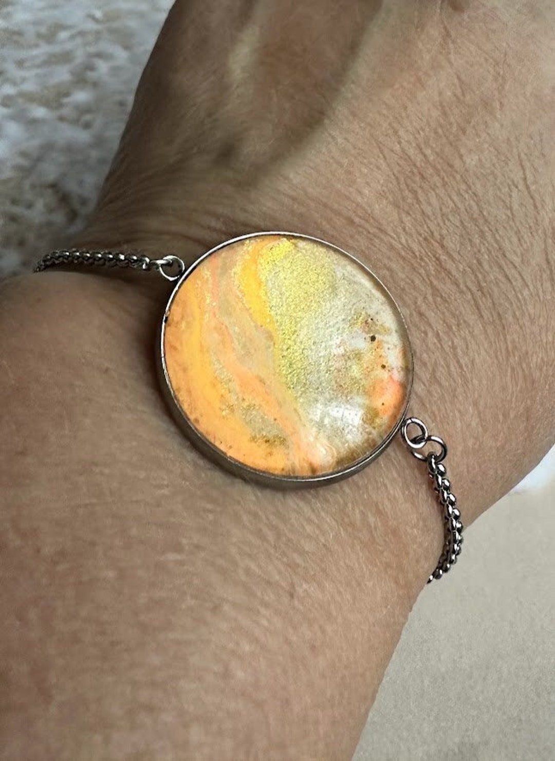 Unique Handmade Fluid Art Adjustable Bracelet-- Wearable Art That Makes ...