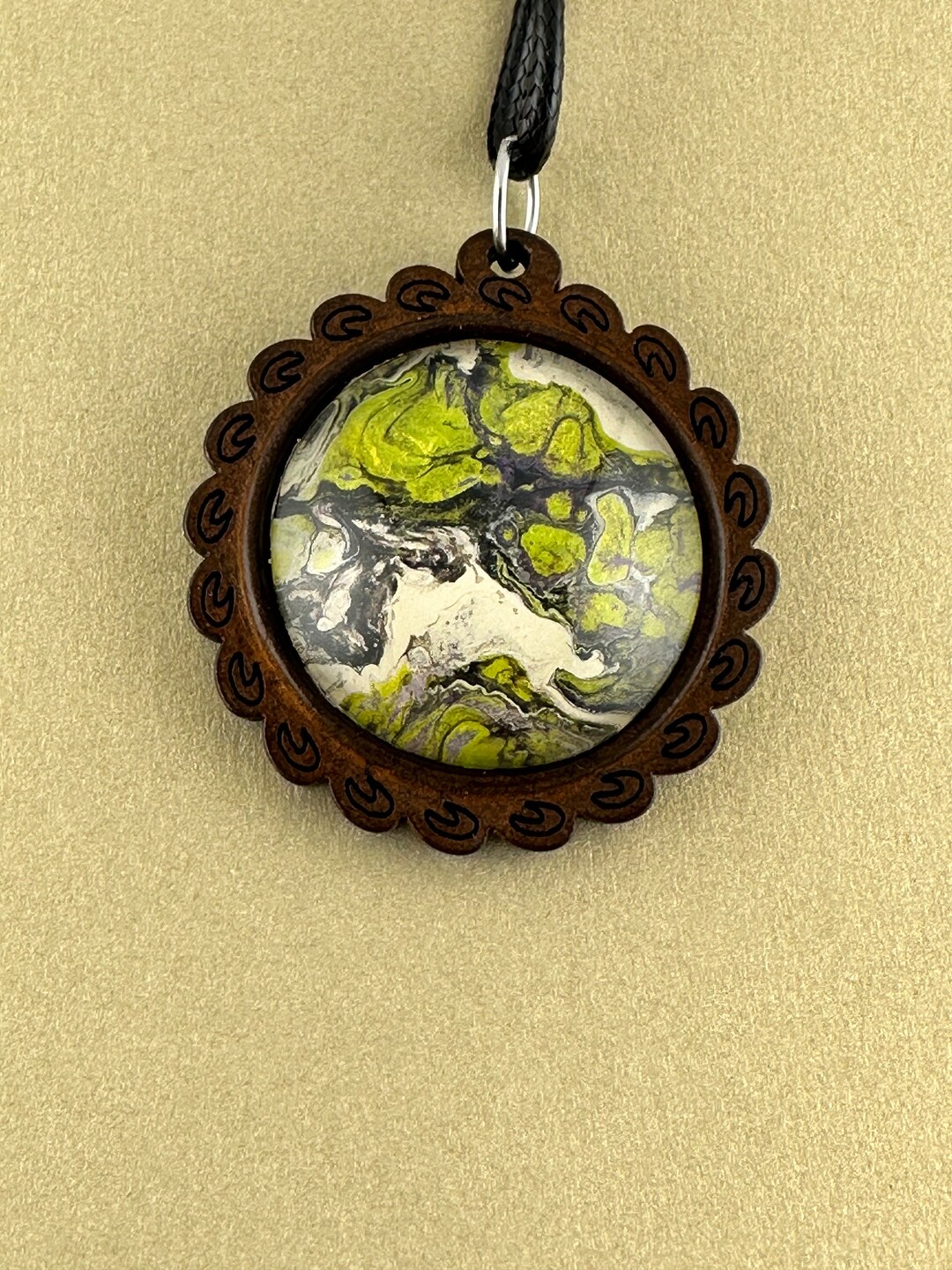 Paint Pour Necklace, Fluid Art Jewelry, Paint Skin Jewelry, Unique ...
