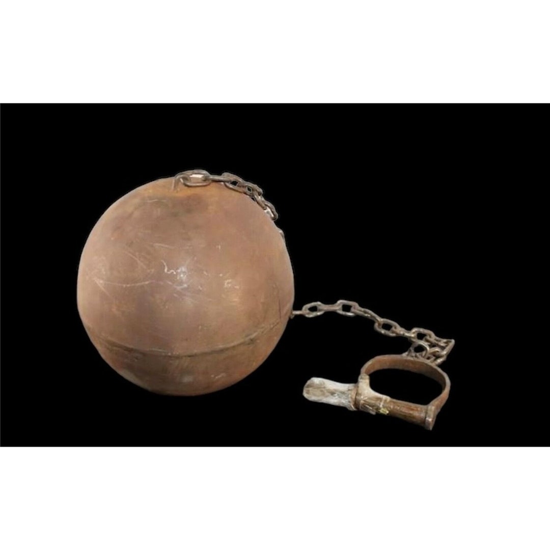 Vintage Antique Collectible Medieval Style Metal Ball & Chain Prison ...