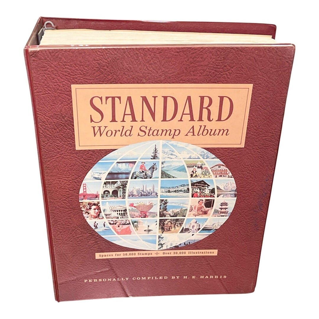 Vintage Standard World Postage Stamp Album 200 Stamps Worldwide United ...