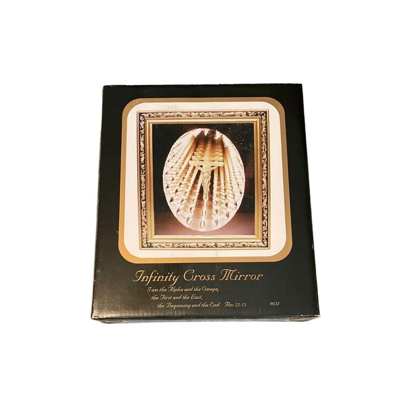 Vintage New in the Box Infinity Cross Mirror Crucifix Rev 22:13 Made in ...