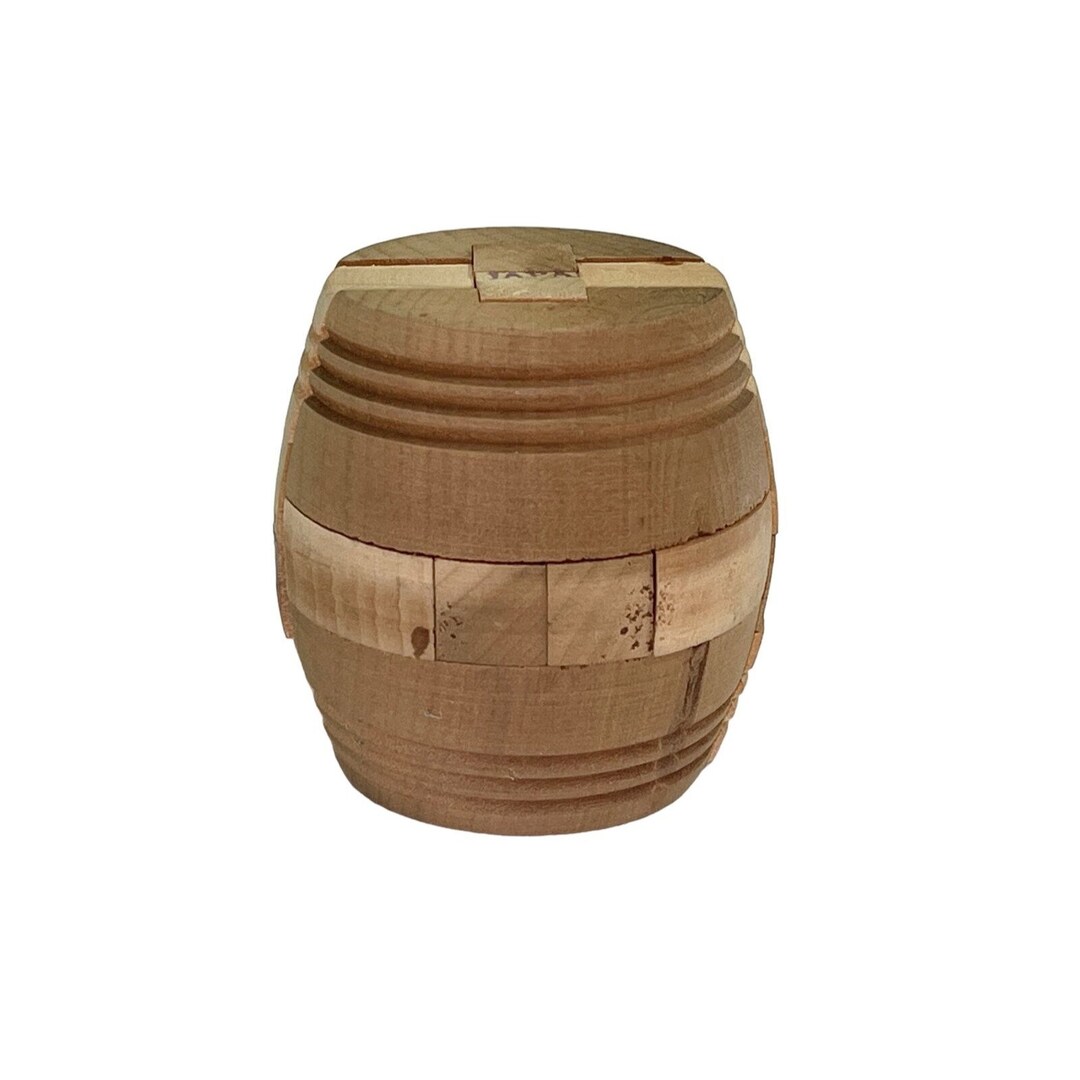 Vintage 1965 Interlocking Wood Barrel Puzzle Box Made in Japan - Etsy