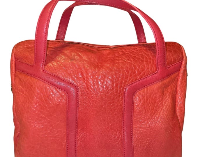 Yves Saint Laurent Red Pebbled Leather Shoulder Bag Handbag YSL Vintage ...