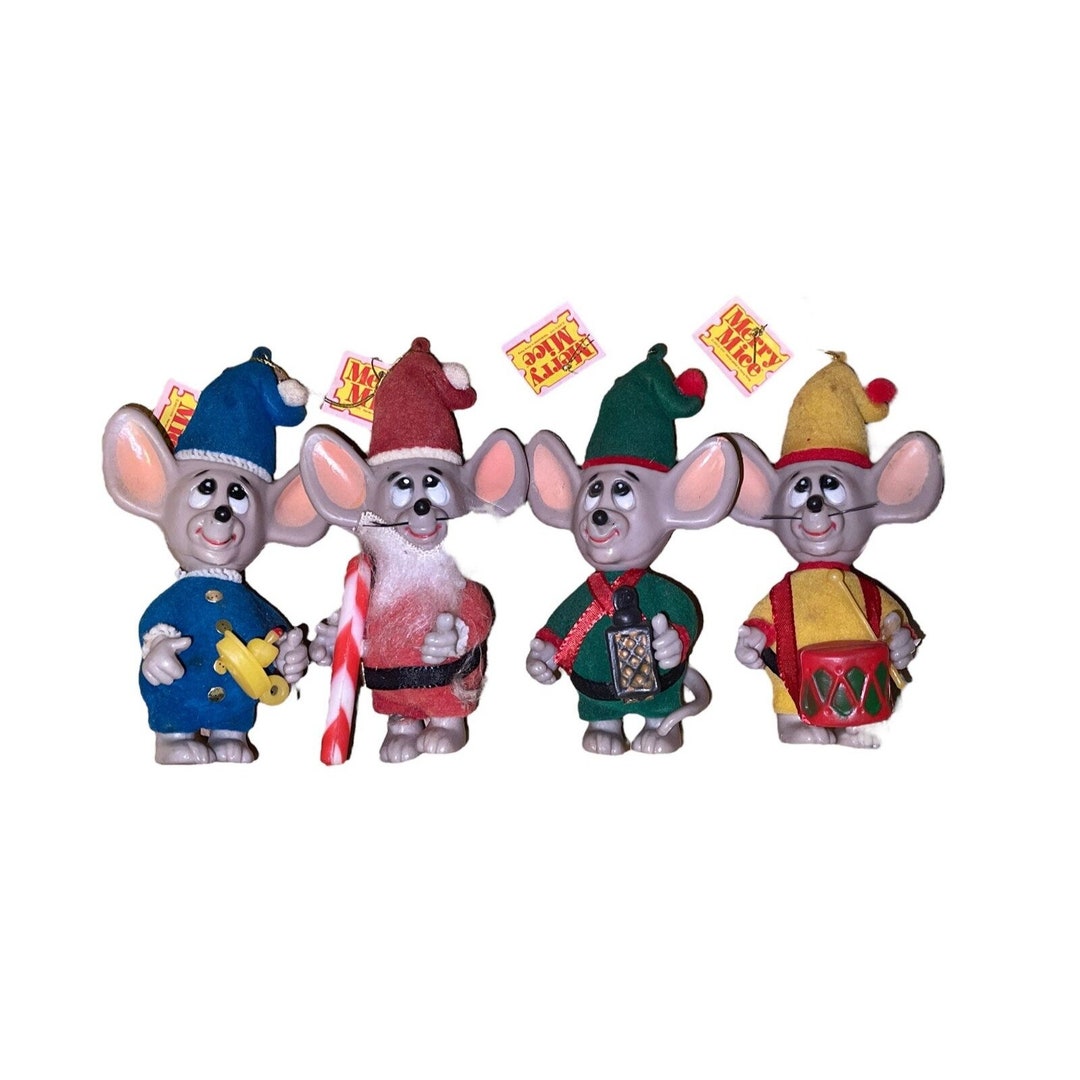Merry Mice Lot of 4 Jasco 1979 Vintage Christmas Holiday Felt - Etsy