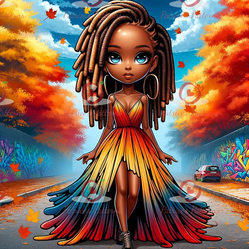 Seasonal Majesty Series PNG Files: Chibi-style Elemental Queens of Fire ...