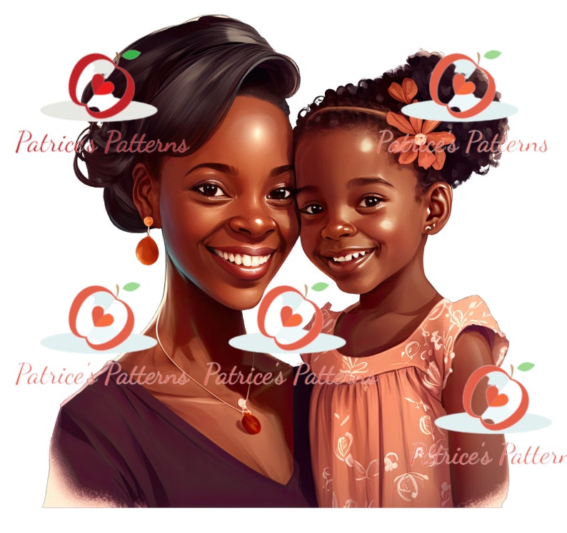 Melanin Mom And Daughter Black Mother And Daughter Clipart Melanin Png
