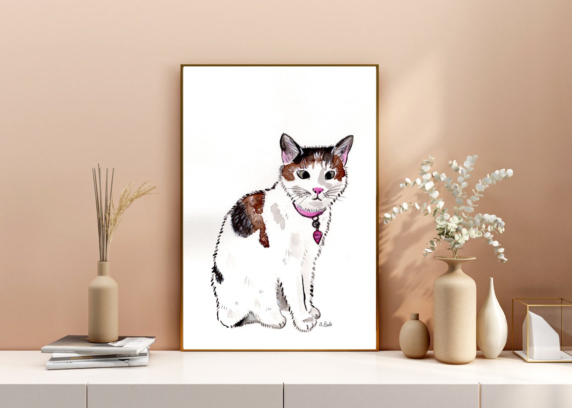 Digital Download | Cat Wall Art | Cat Wall Decor | Cat Portrait | Home ...