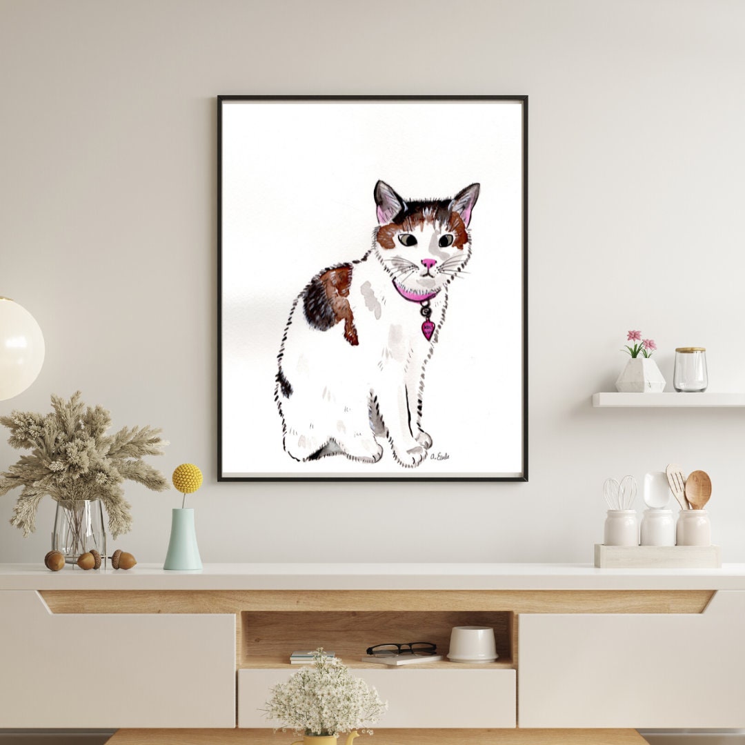 Digital Download | Cat Wall Art | Cat Wall Decor | Cat Portrait | Home ...