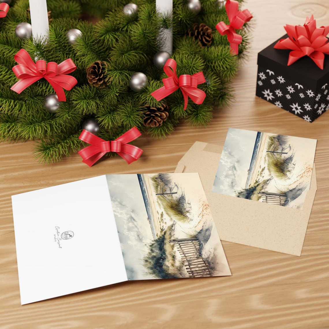 Blank Greeting Cards, Cape Cod Beach Design, Seashore Stationery Set ...