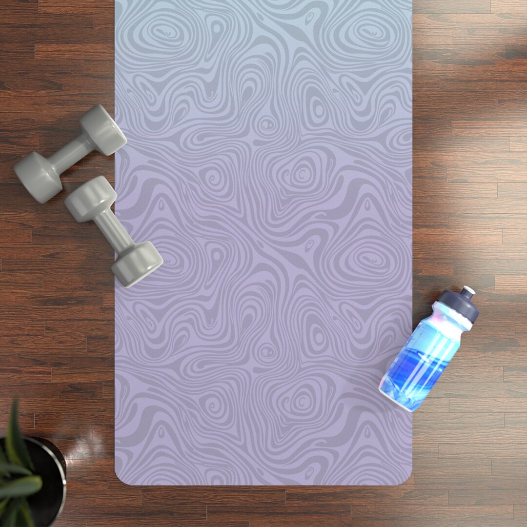 Psychedelic Lavender & Teal Gradient Rubber Yoga Mat With Soft ...