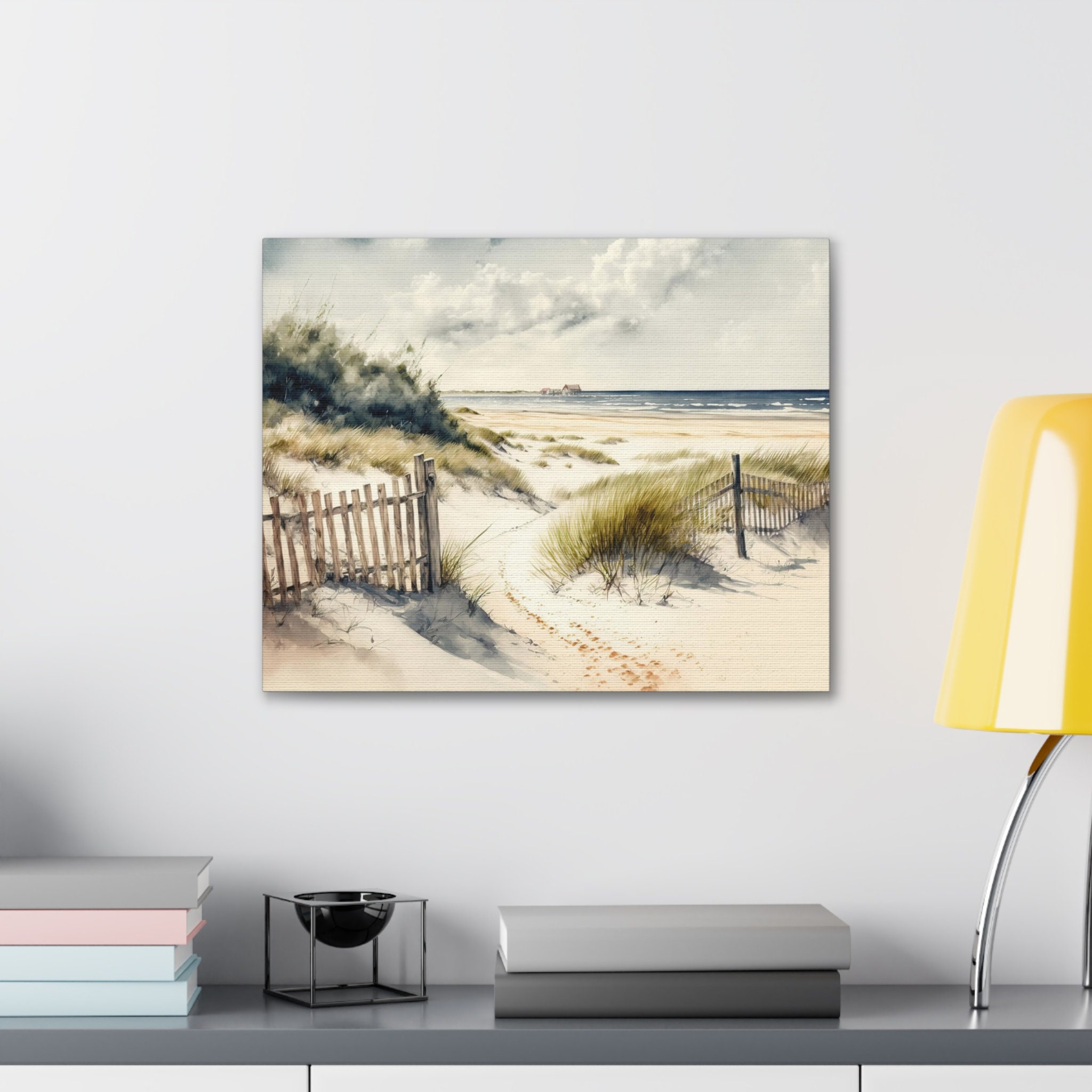 Cape Cod Beach Days Wall Art, Water Color Landscape Painting on Canvas ...