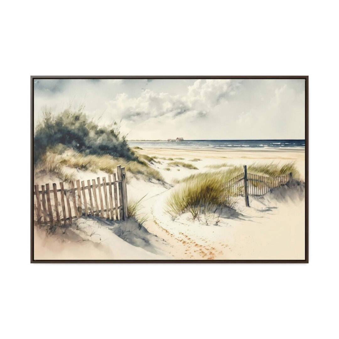 Cape Cod Beach Days Wall Art, Water Color Landscape Painting on Canvas ...