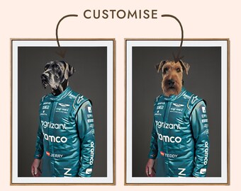 2024 Scuderia Ferrari F1 Driver Team Funny Pet Custom Portrait From ...