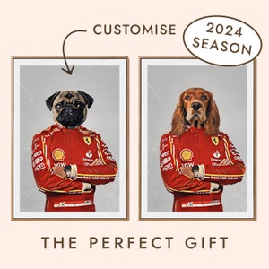2024 Scuderia Ferrari F1 Driver Team Funny Pet Custom Portrait From ...