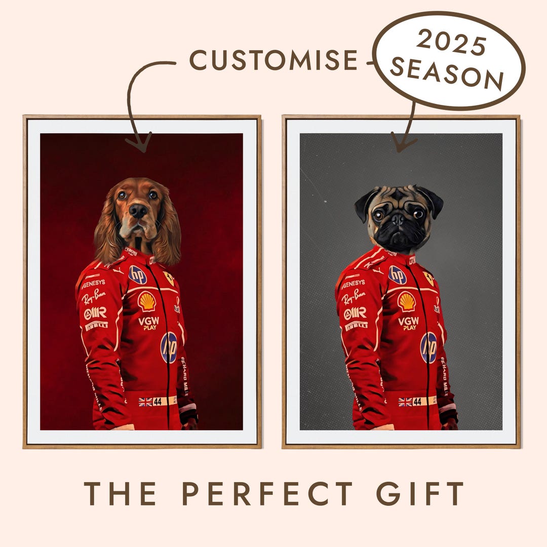 2025 Scuderia Ferrari Lewis Hamilton F1 Driver Team Funny Pet Custom ...