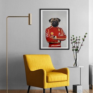 2024 Scuderia Ferrari F1 Driver Team Funny Pet Custom Portrait From ...