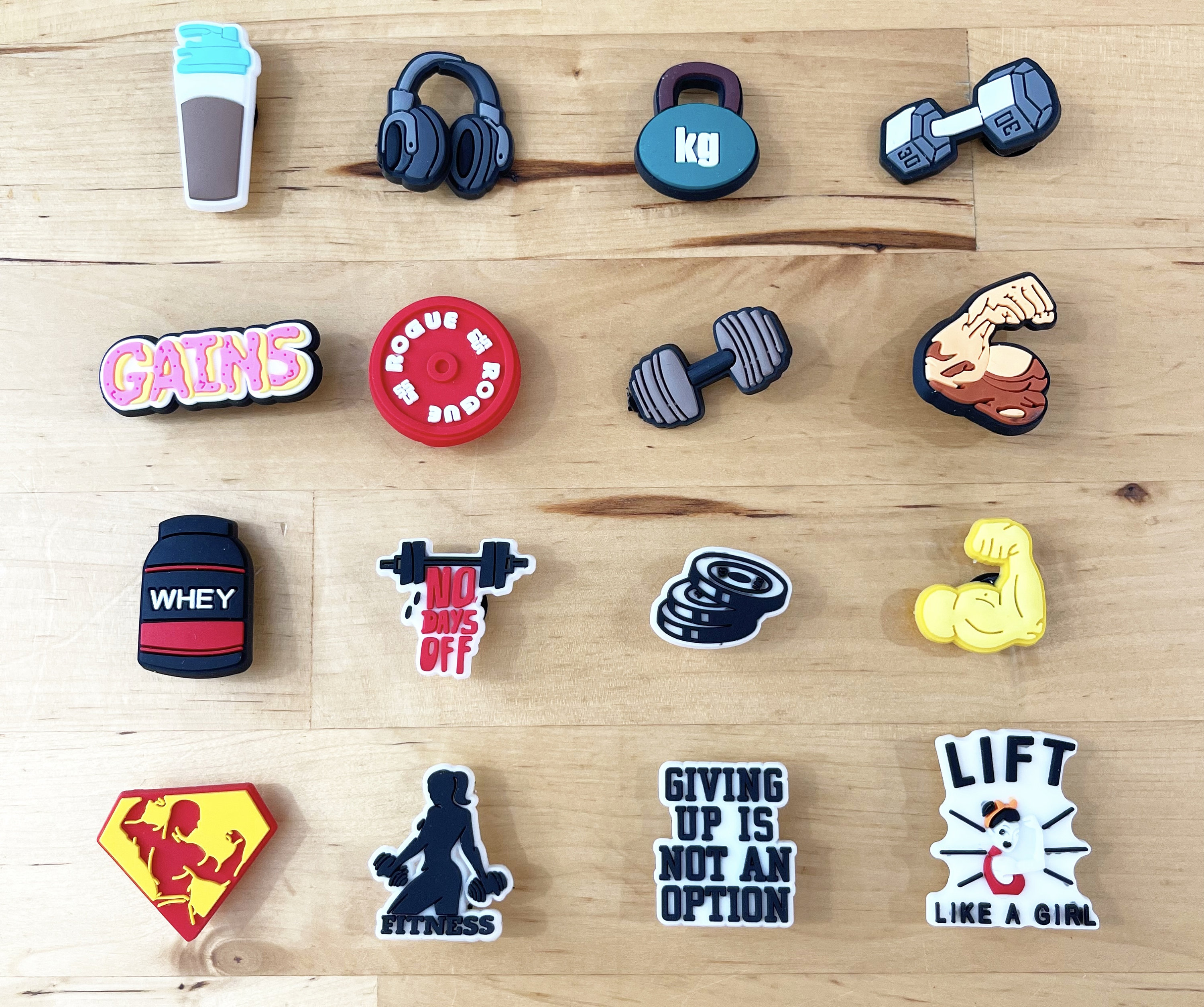 Gym Themed Croc Charms, Fitness Shoe Charm, Workout Shoe Clips, Gift ...