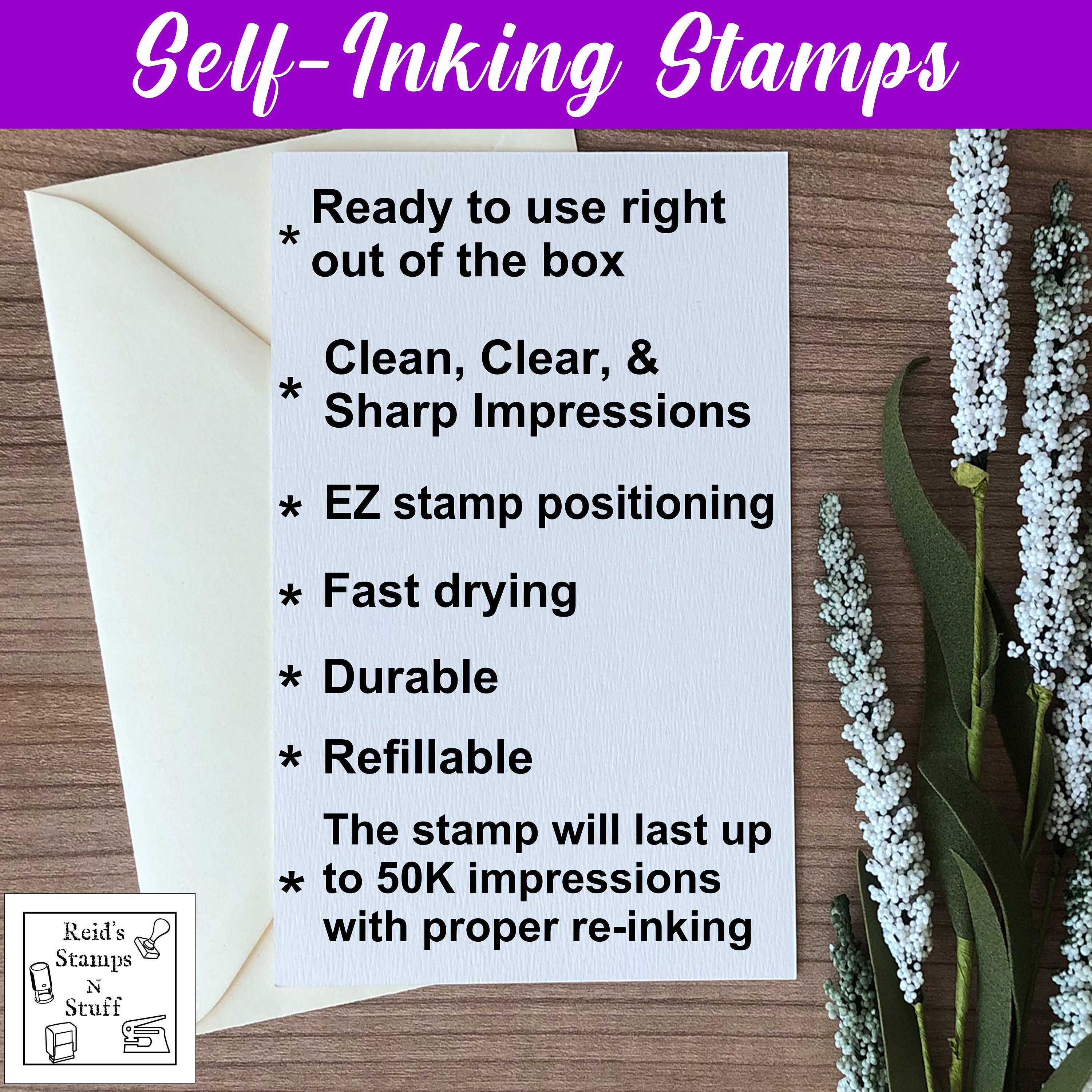 Personalized Stamp, Custom Rubber Stamp, Return Address Stamp, Name Stamp, Self Inking Stamp ...