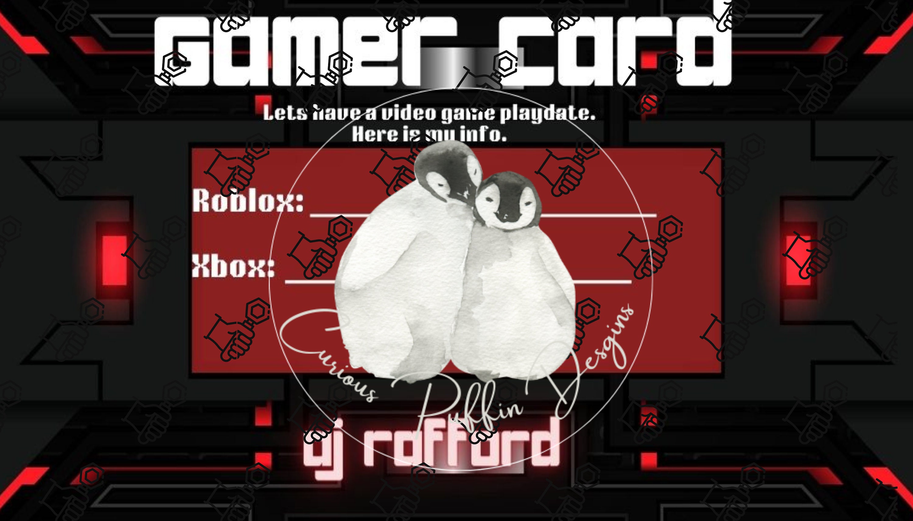 Gamer Tag Card- Canva Template - Etsy