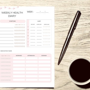 Your Printable Health Diary | Medical Planner | Chronic Illness Tracker ...