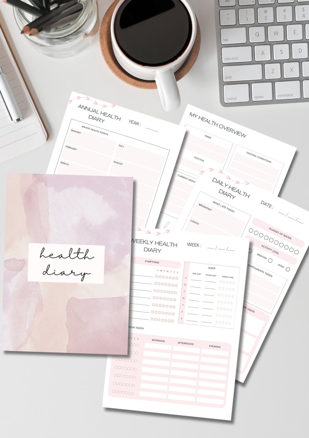 Your Printable Health Diary Medical Planner Chronic Illness Tracker ...
