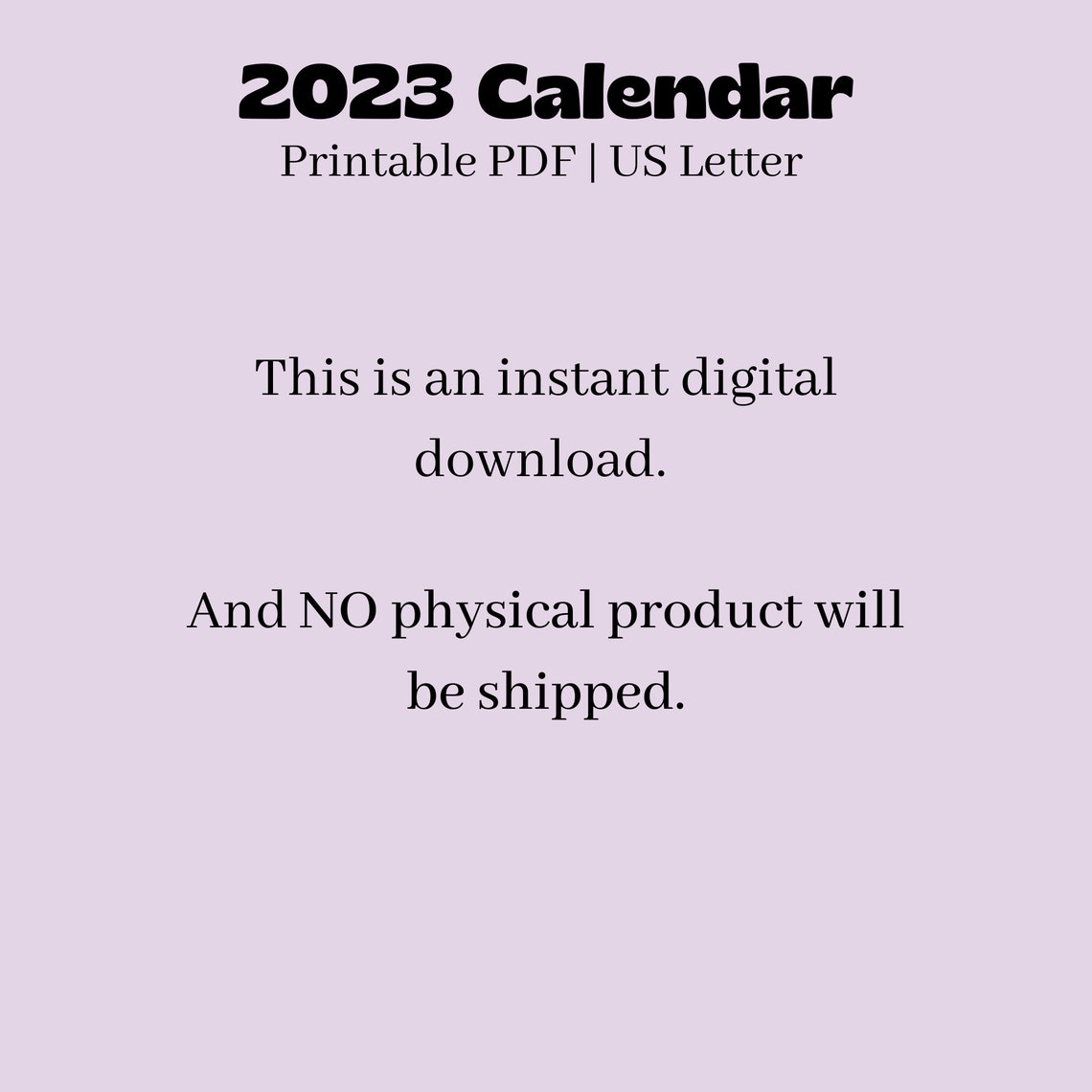 2023 Calendar, Printable, Minimal Simple Calendar, Monday Start, 11 X 8 ...