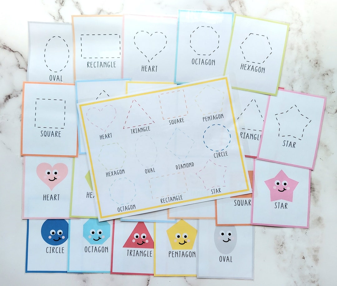 Shape Flash Cards Numbers - Recognition and Tracing - Early Learning ...