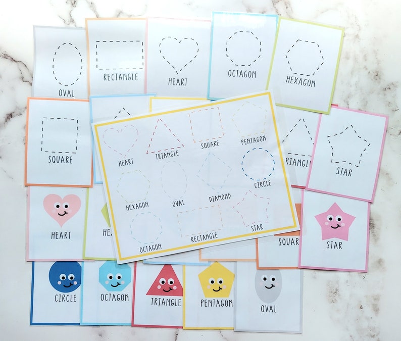 Shape Flash Cards Numbers - Recognition and Tracing - Early Learning ...