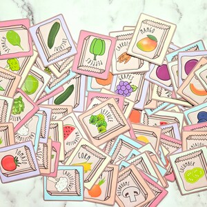 Fruit and Vegetable Matching and Memory Game - Preschool Learning ...