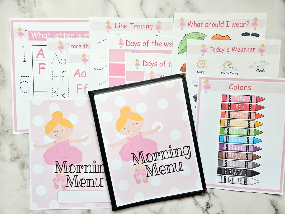 Preschool Morning Menu Pages - Ballerina - Preschool Learning - Digital ...