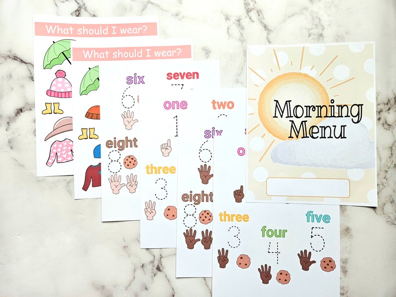 Preschool Morning Menu Pages - Sunshine - Preschool Learning - Digital ...