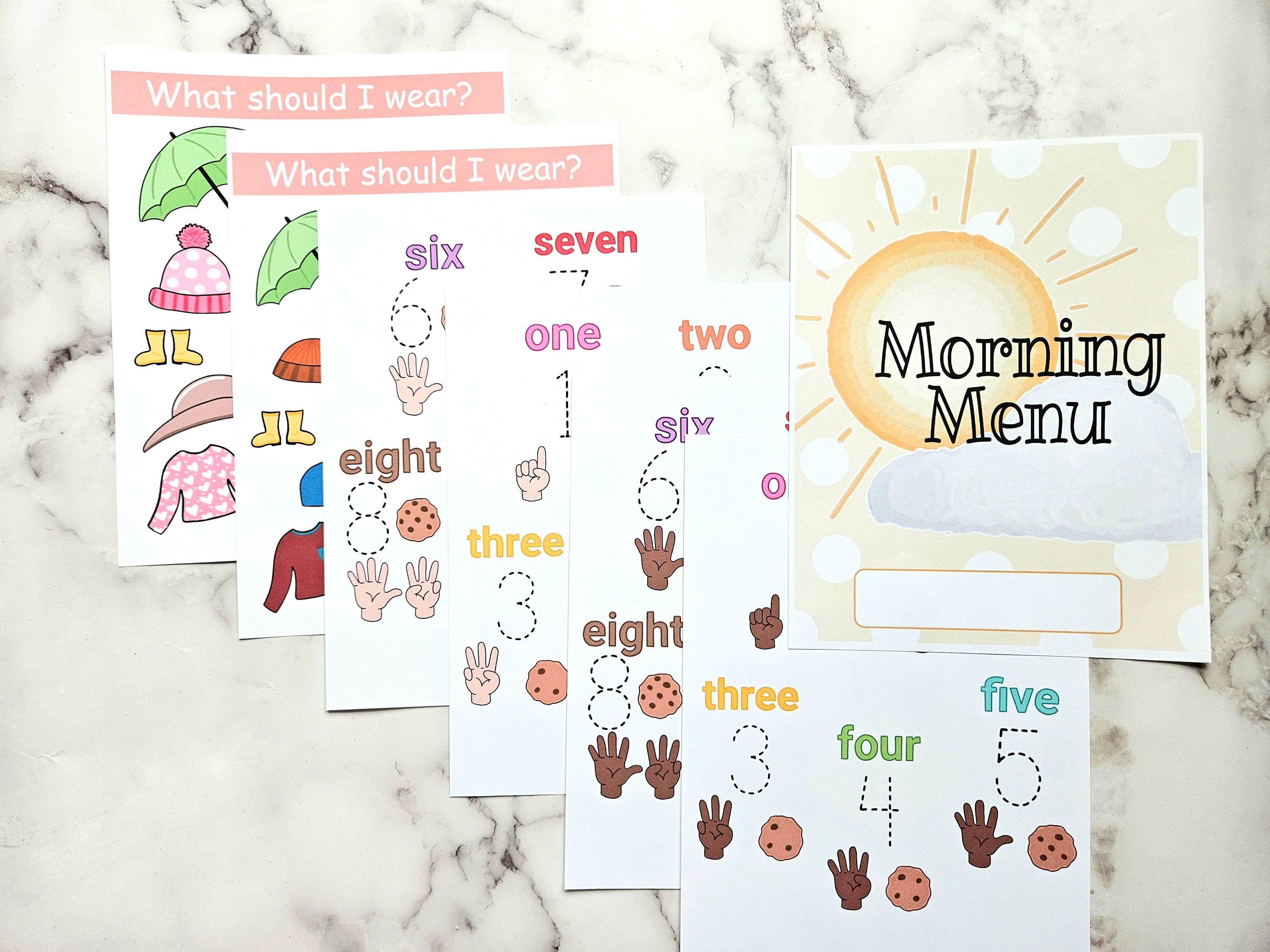 Preschool Morning Menu Pages - Sunshine - Preschool Learning - Digital ...