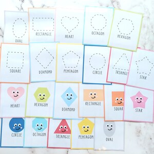 Shape Flash Cards Numbers - Recognition and Tracing - Early Learning ...