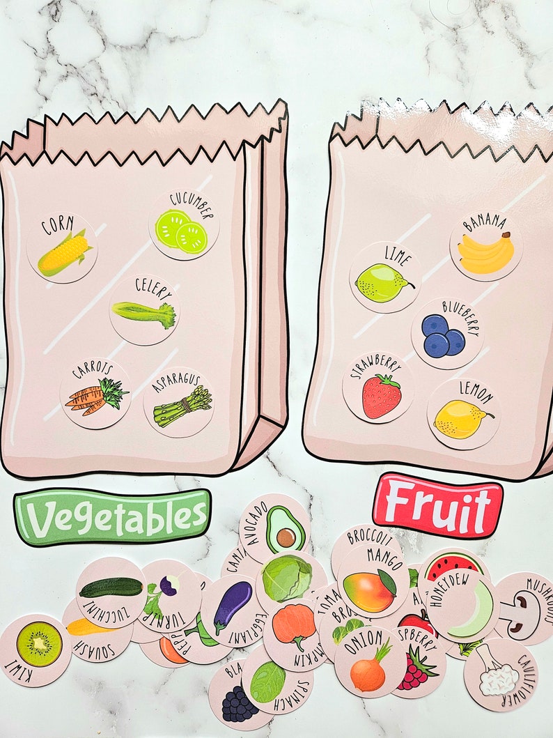 Fruit and Vegetable Sort - Preschool Learning- Digital Download - Etsy