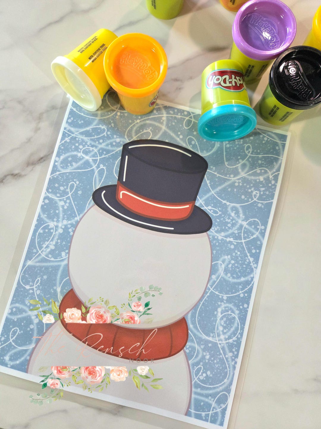 Snowman Play Dough Mat - Emotions - Early Learning - Preschool Learning ...