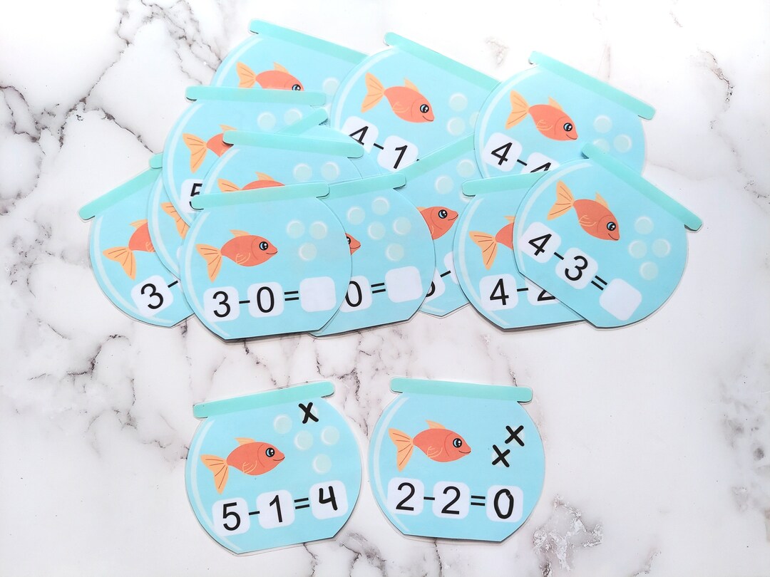 Fish Bowl Subtraction Numbers 1-5 - Math - Early Learning - Preschool ...