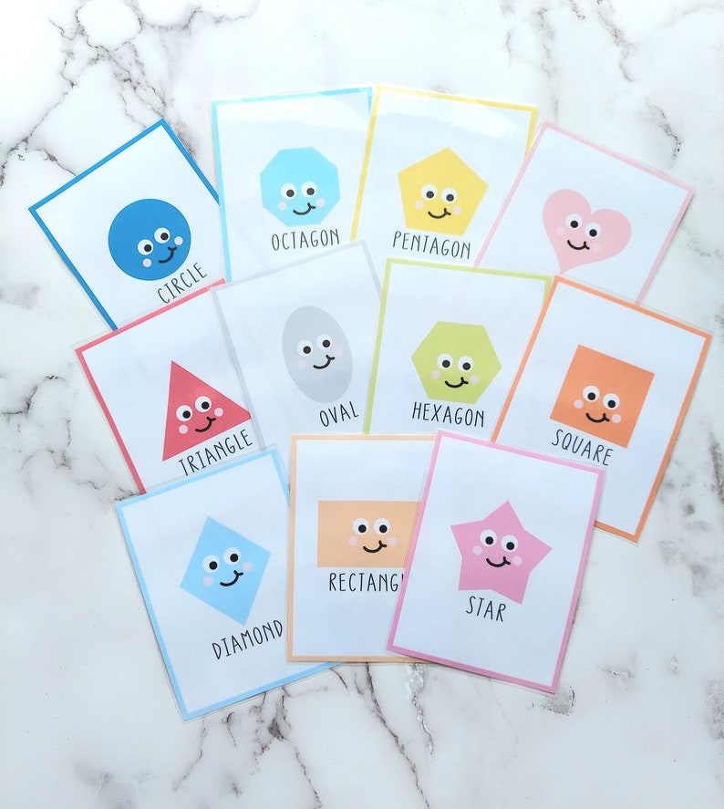 Shape Flash Cards Numbers - Recognition and Tracing - Early Learning ...