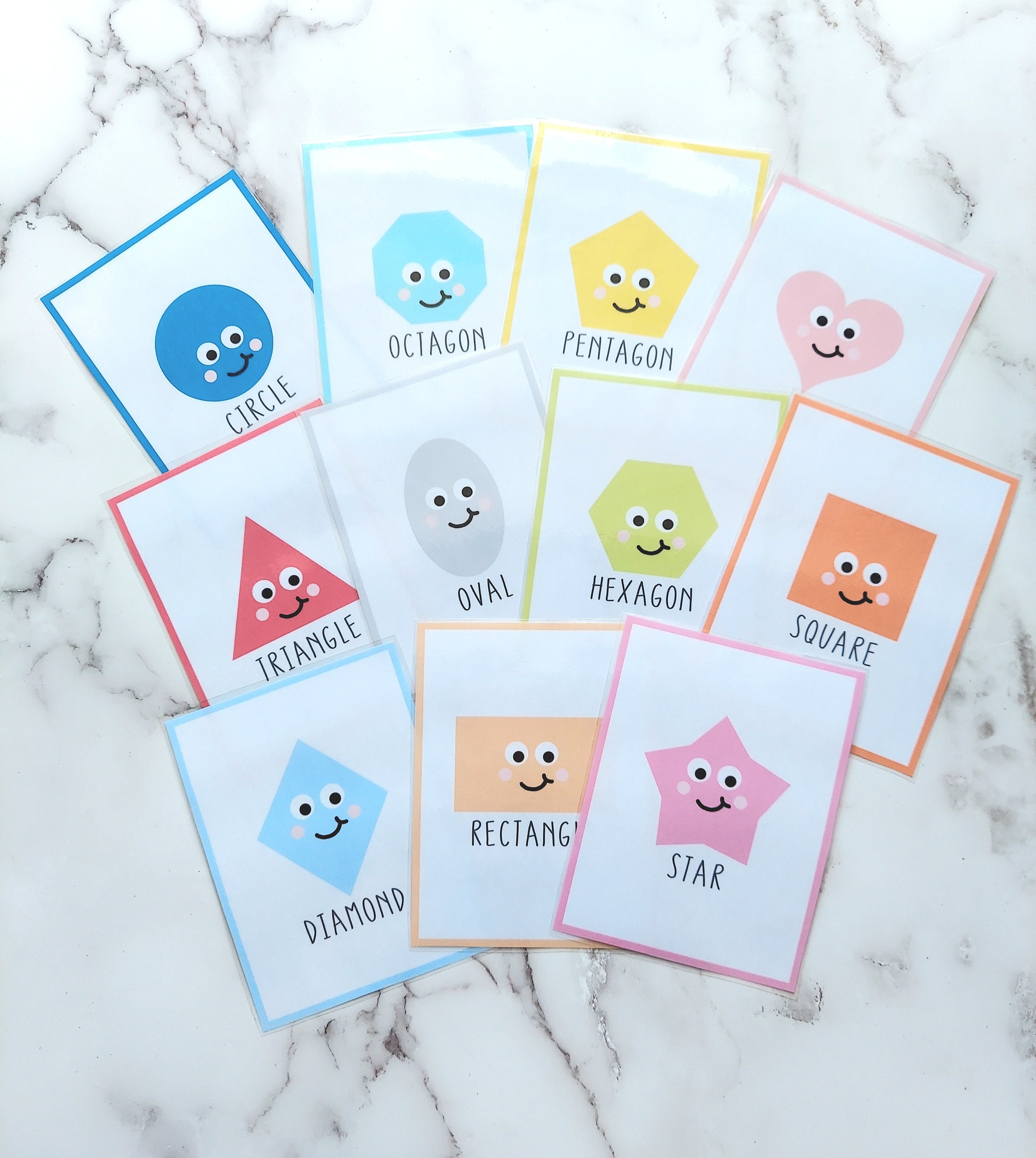 Shape Flash Cards Numbers - Recognition and Tracing - Early Learning ...