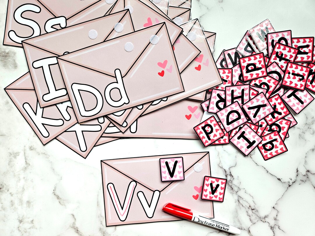 Valentine Alphabet Matching Game: Upper & Lower Case Letters (digital ...