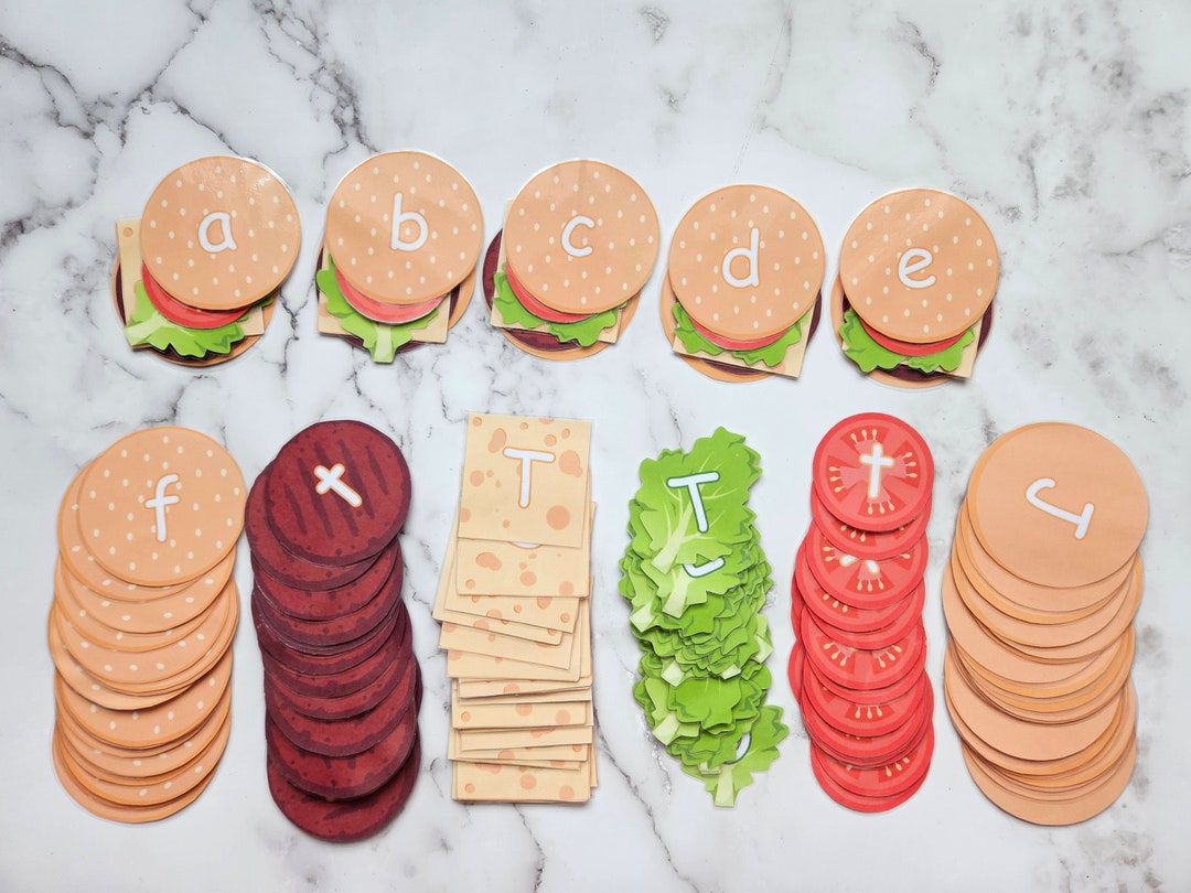 Burger Building Alphabet Matching Game: Early Learning (digital ...