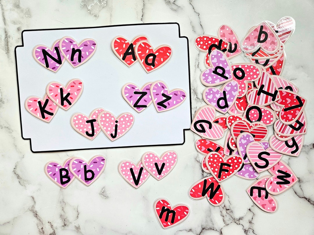Valentine Letter Matching Game: Cookie Pan Activity (digital Download ...