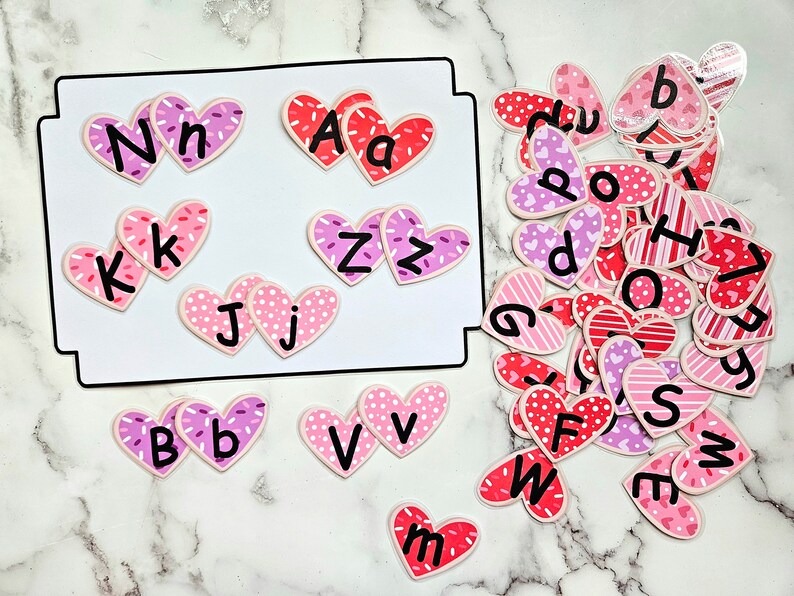 Valentine Letter Matching Game: Cookie Pan Activity (digital Download ...