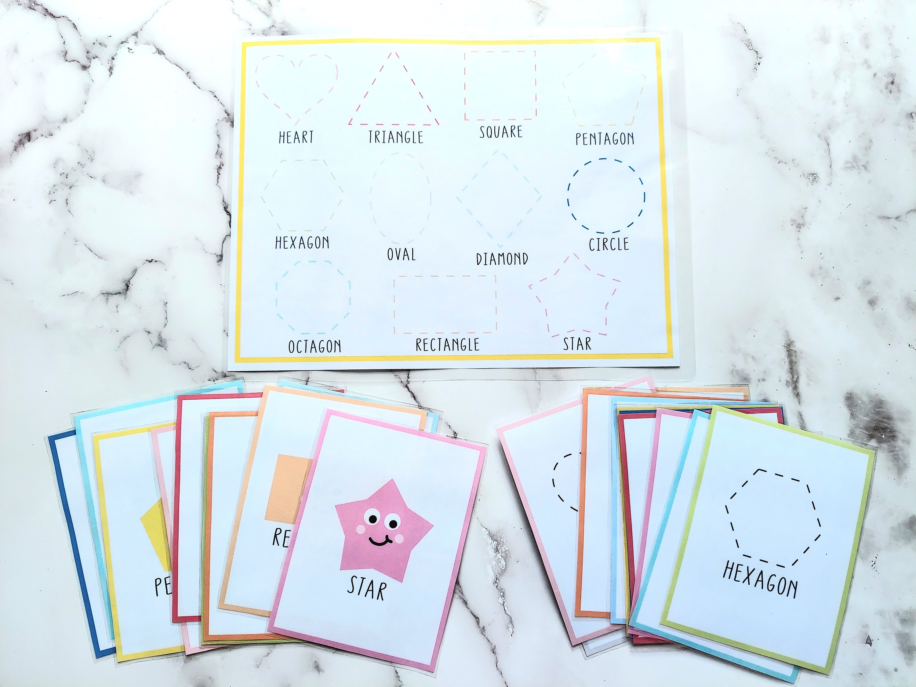 Shape Flash Cards Numbers - Recognition and Tracing - Early Learning ...