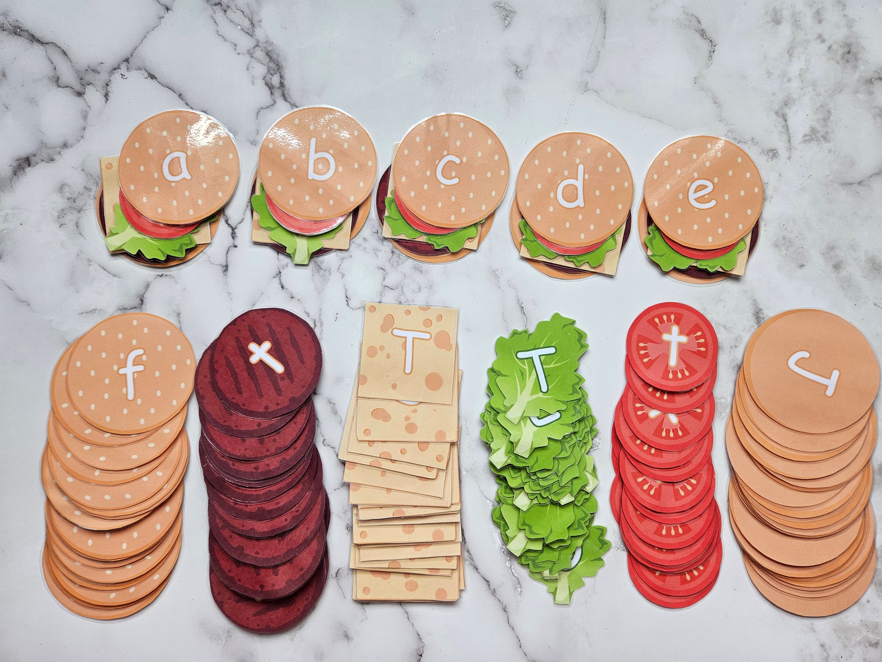 Burger Building Alphabet Matching Game: Early Learning (digital ...