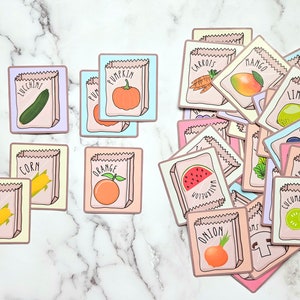 Fruit and Vegetable Matching and Memory Game - Preschool Learning ...