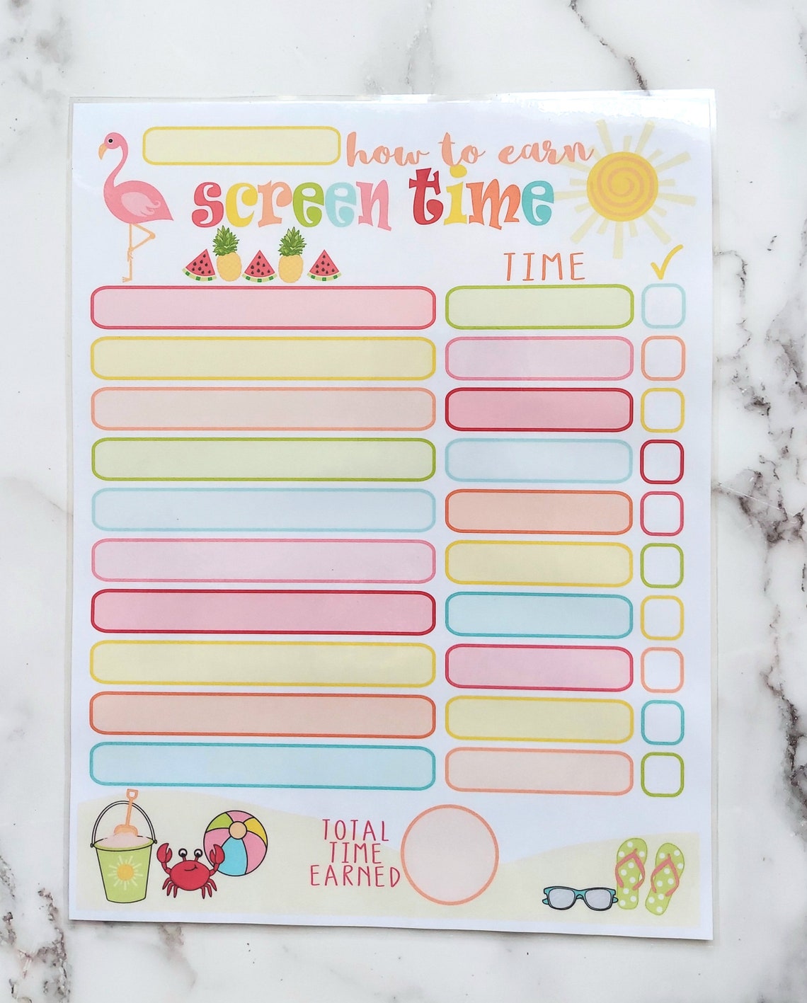 How to Earn Screen Time Chart - Checklist - Kids Screen Time Chore ...