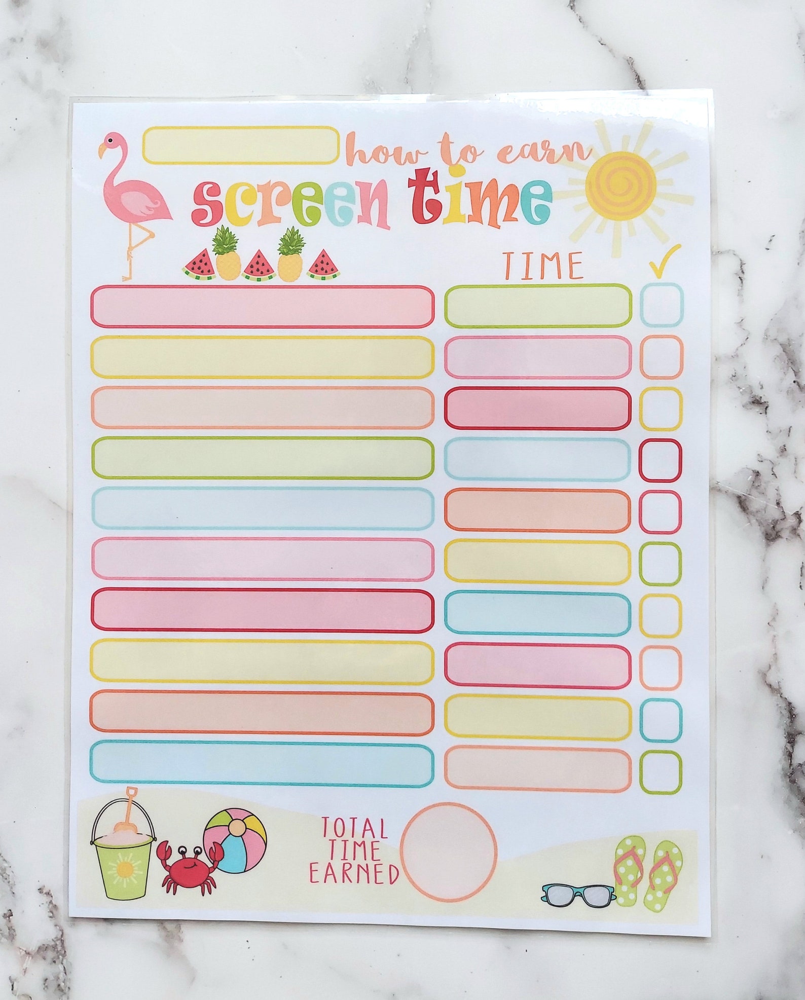 How to Earn Screen Time Chart - Checklist - Kids Screen Time Chore ...